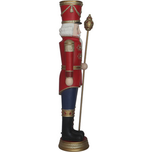 6ft Traditional Christmas Nutcracker Soldier Matt Red with LED Lights