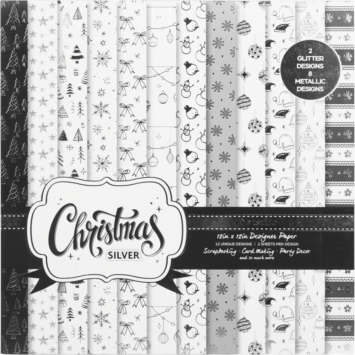 Metallic Foiled Christmas Paper Pad