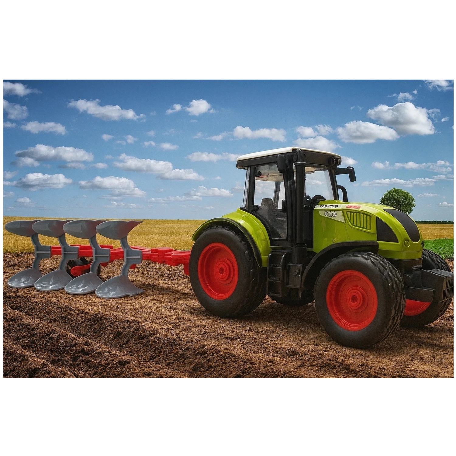 2Pcs Farm Tractor Toy Truck Set