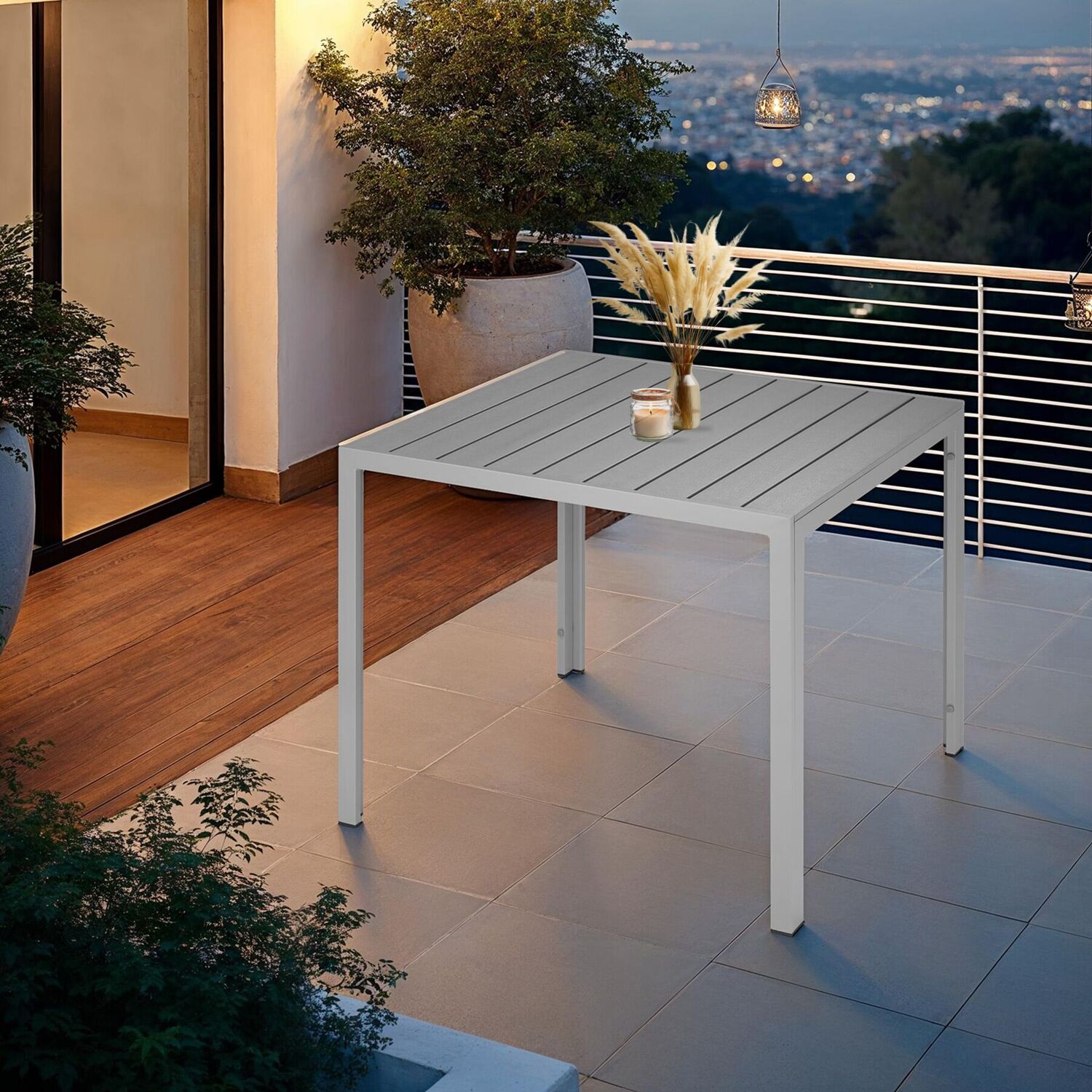 Aluminium Garden Table with Adjustable Feet