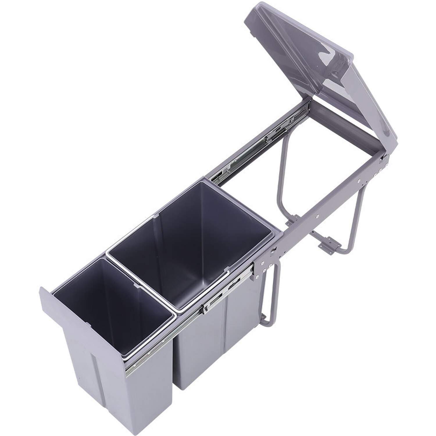 Kitchen Rubbish Storage Trashcan Under Cabinet Pull Out Combined Bin