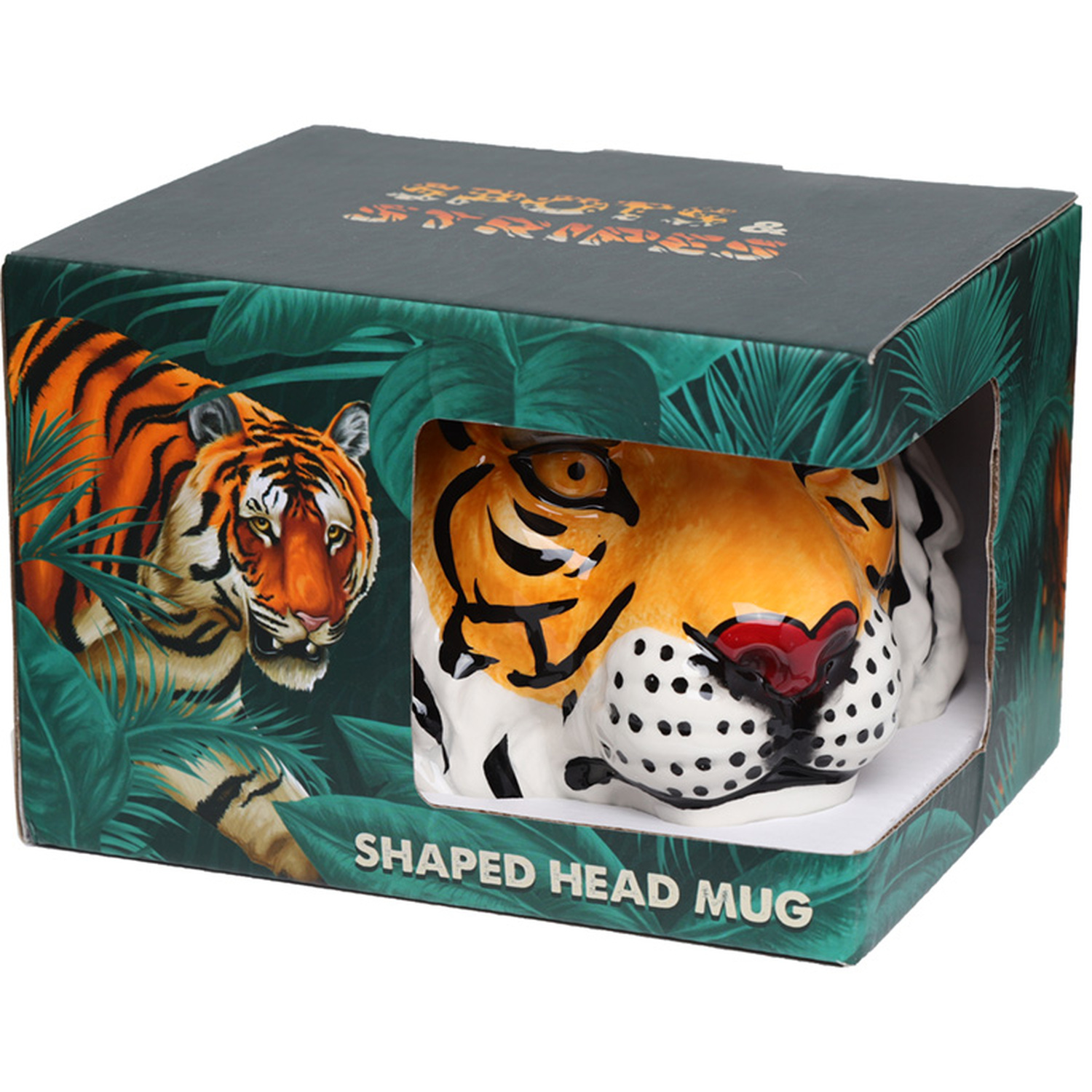 Novelty Ceramic Shaped Head Mug - Tiger