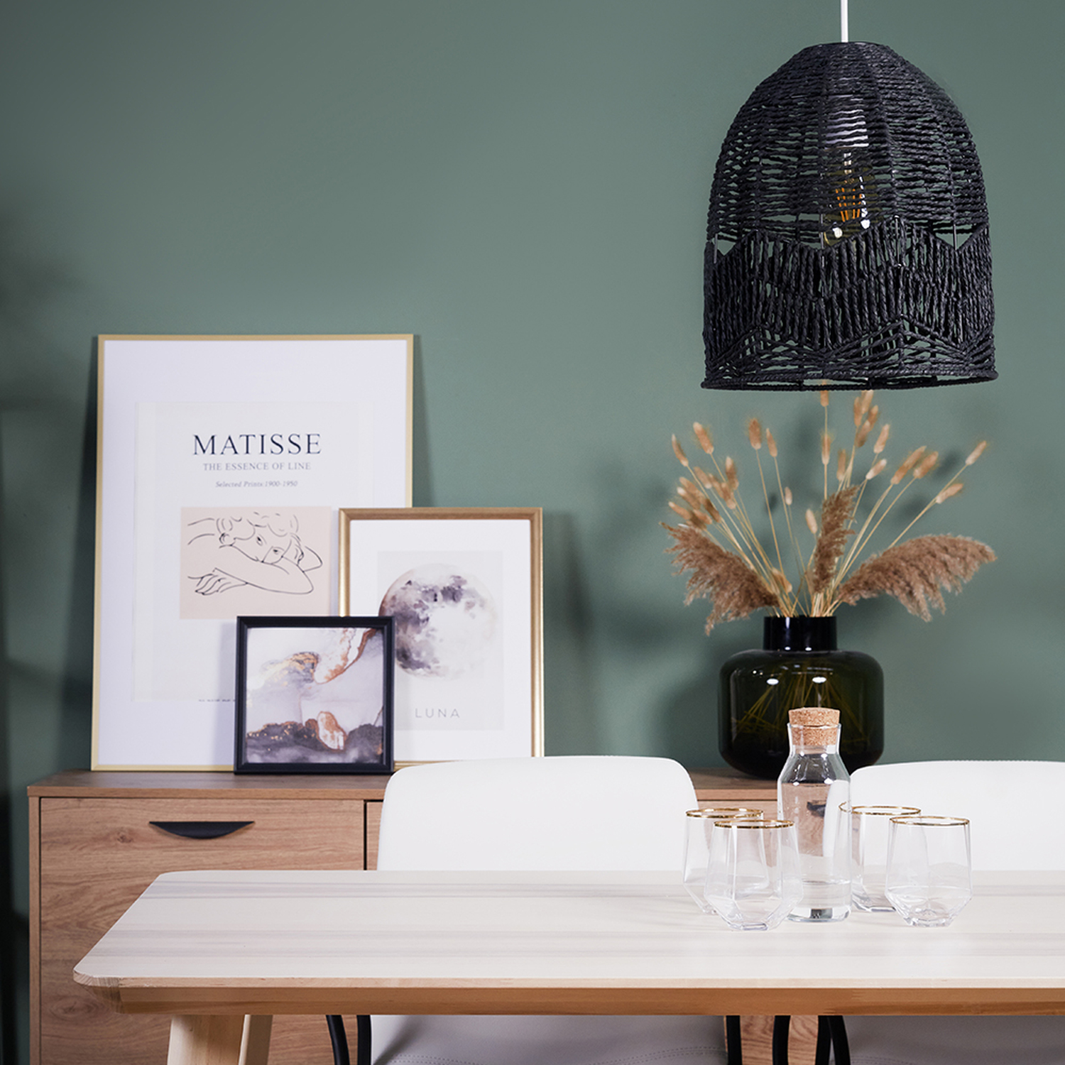 Rustic Black Woven Rope Bird Cage Ceiling Pendant Light Shade