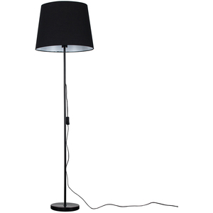 Modern Floor Lamp In Black Metal Finish With Extra Large Black Light Shade