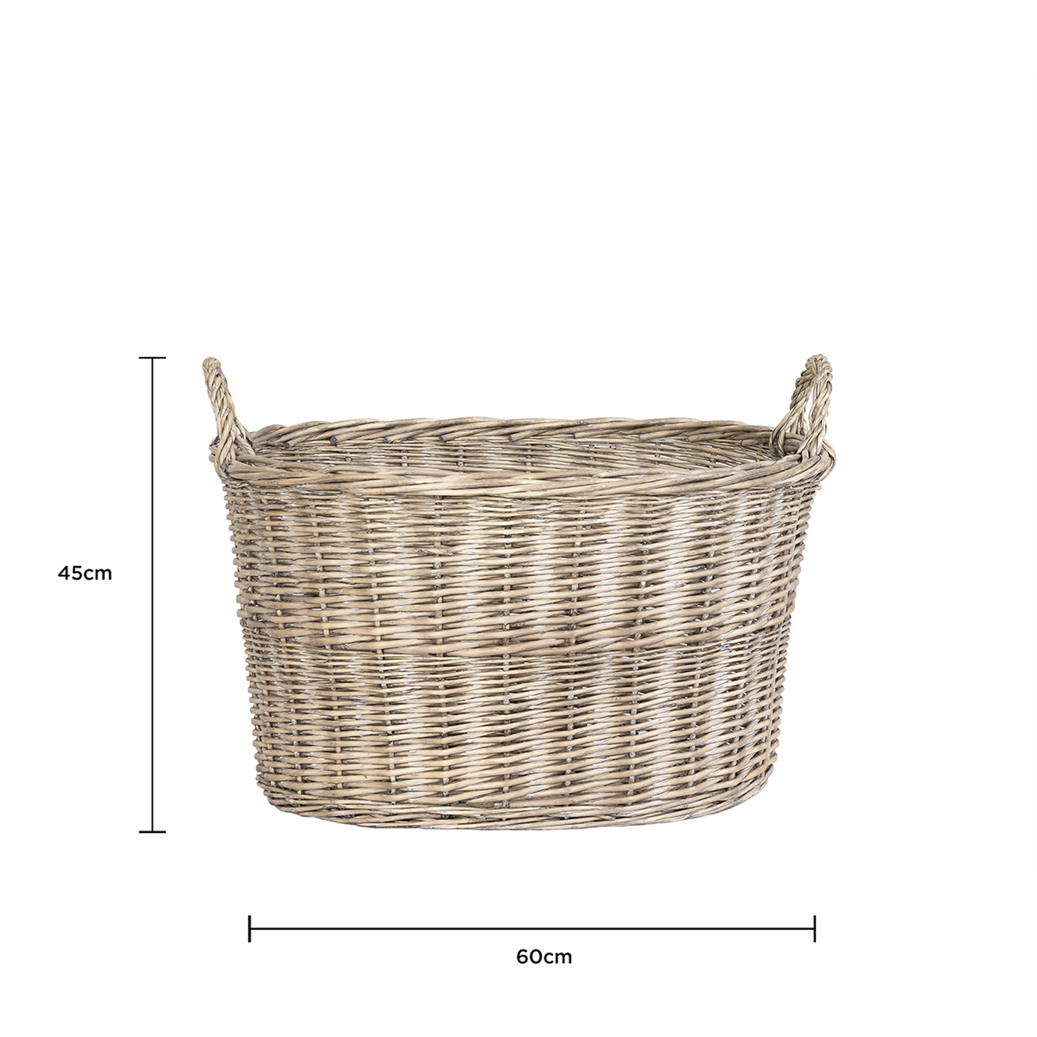 Snug Laurel Set Of Two Large Oval Wicker Baskets