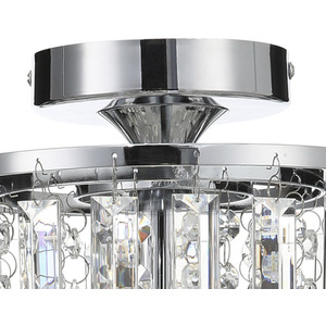 Contemporary Crystal Mount Ceiling Light with Chromed Base