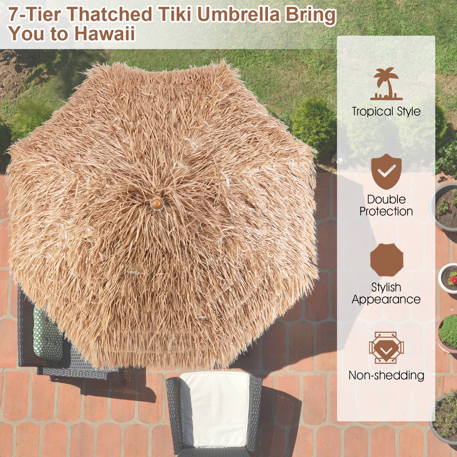 Thatched Tiki Patio Parasol