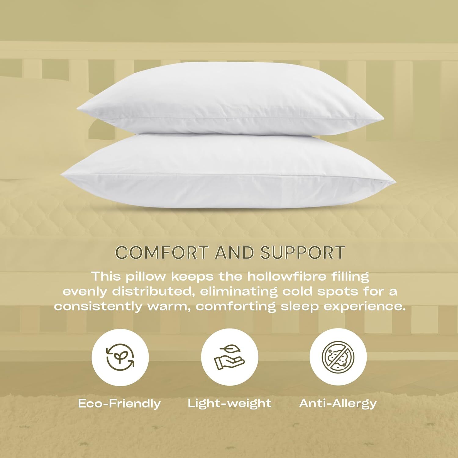 MotherPlus Polycotton Lightweight Cot Bed Pillow