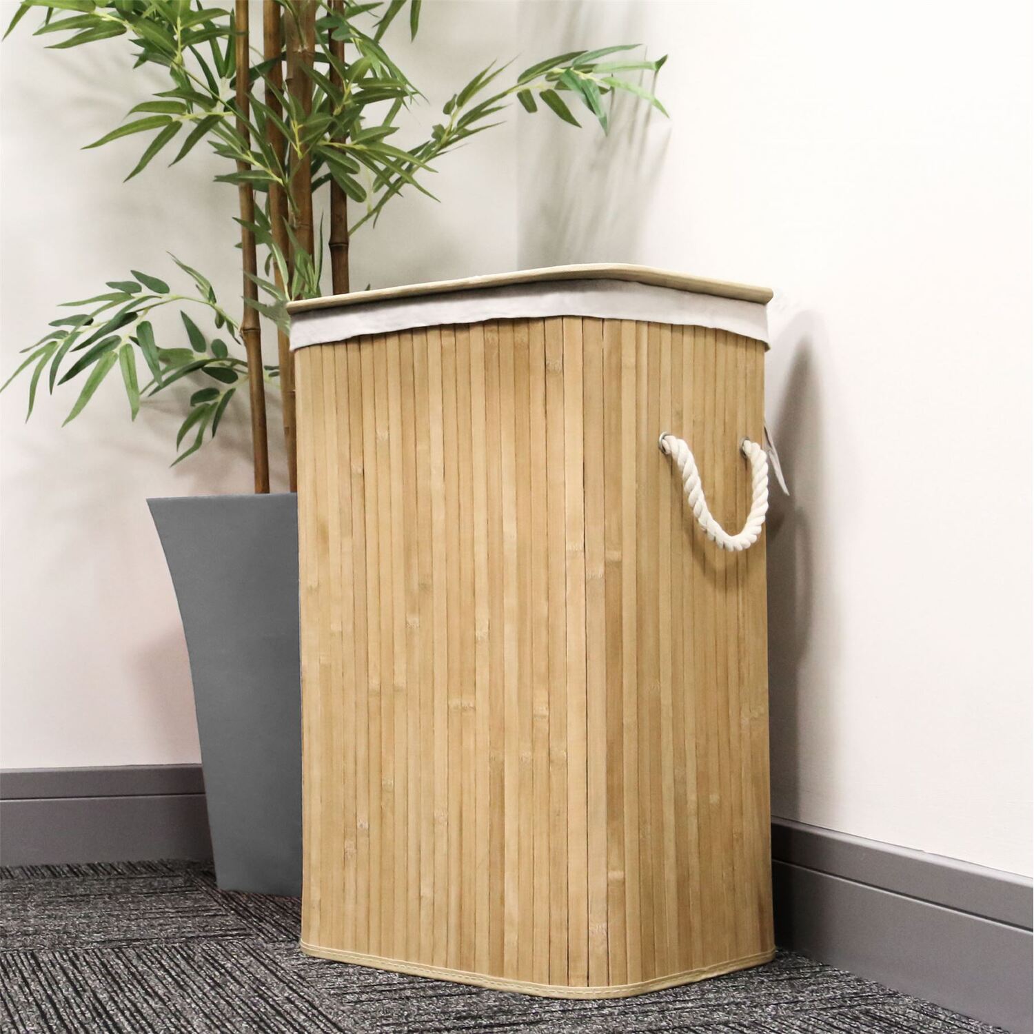 Bamboo Laundry Hamper Basket