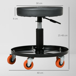 HOMCOM Pneumatic Adjustable Workshop Stool