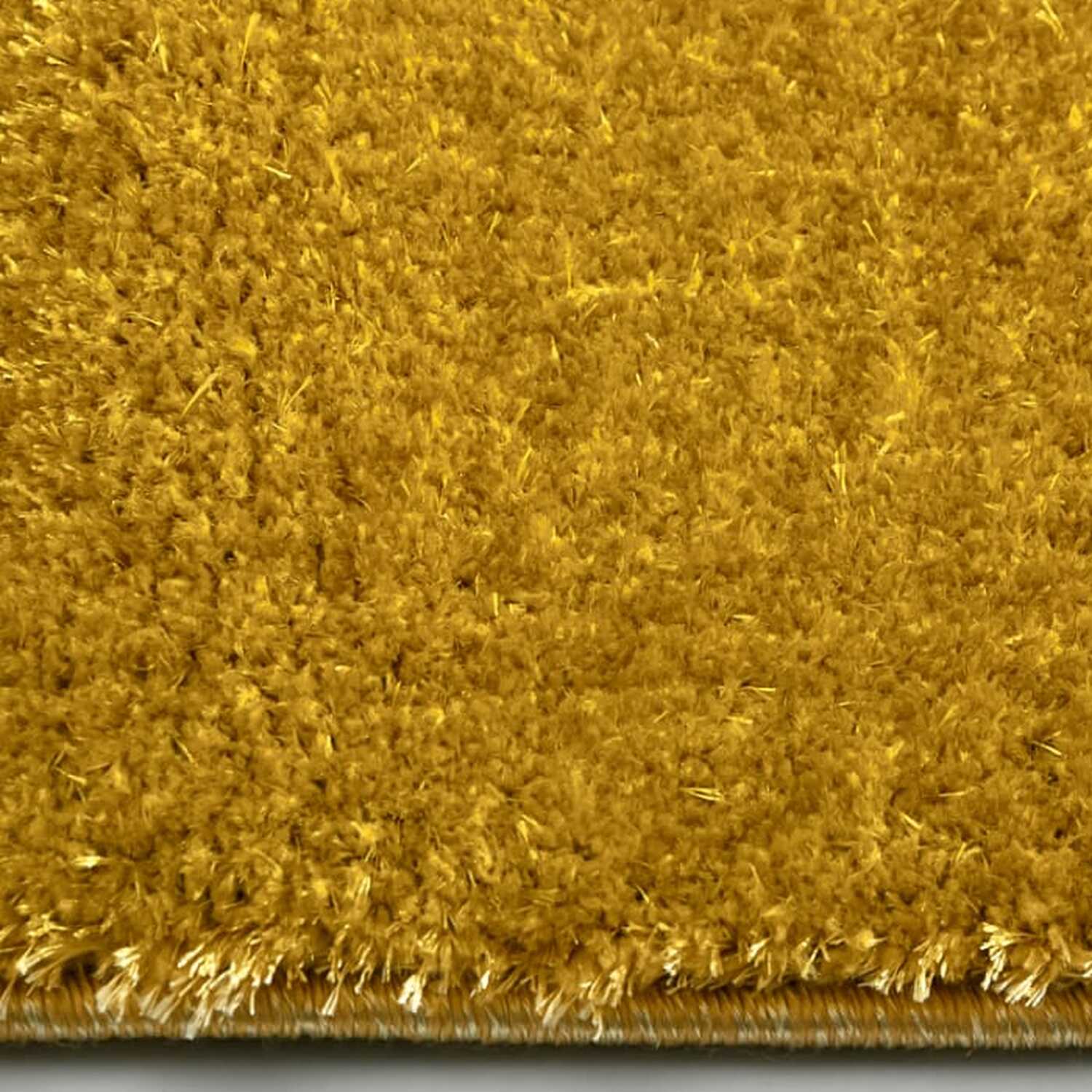 Yellow Shaggy Rug Super Soft Polyester Living Room Rug