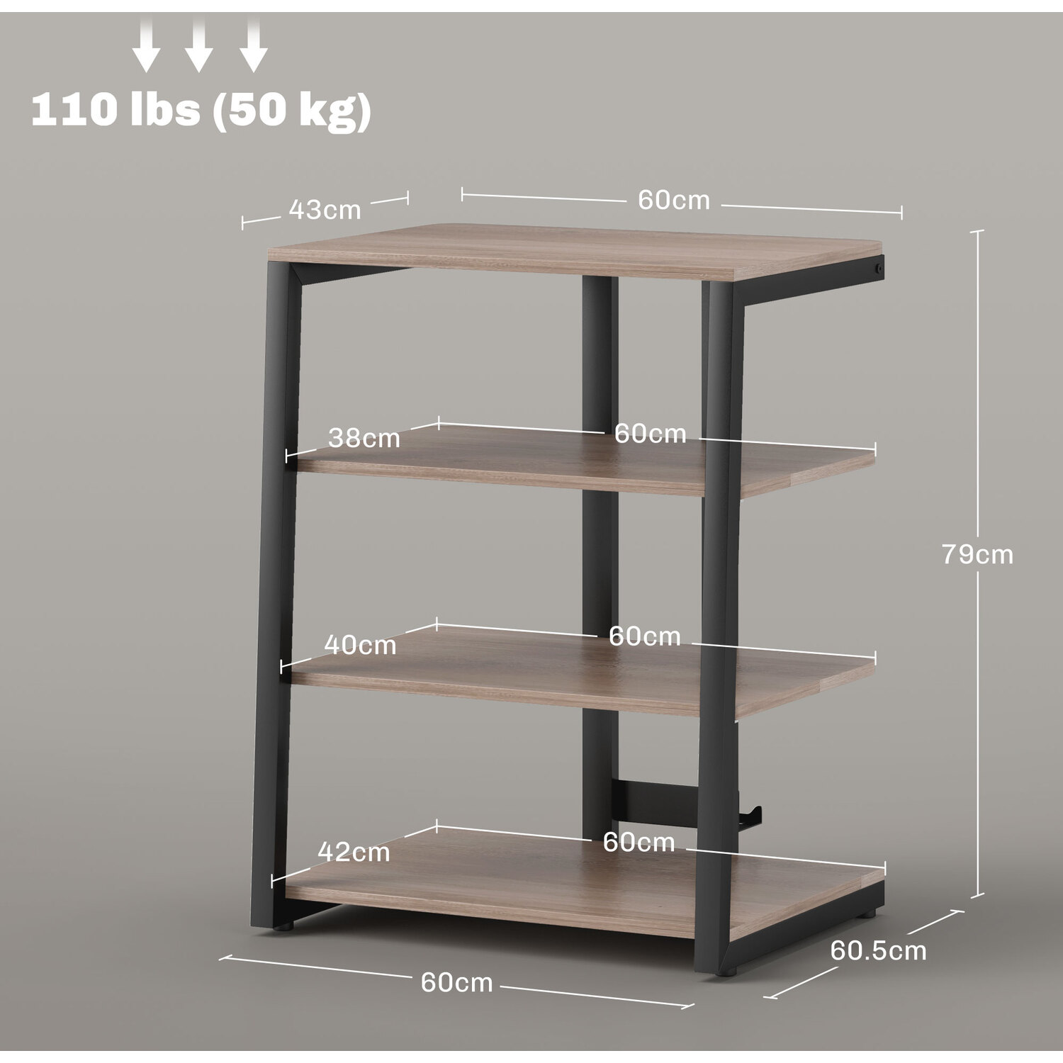 HOMCOM Corner TV Unit with Open Shelves and Extension Lead Holder