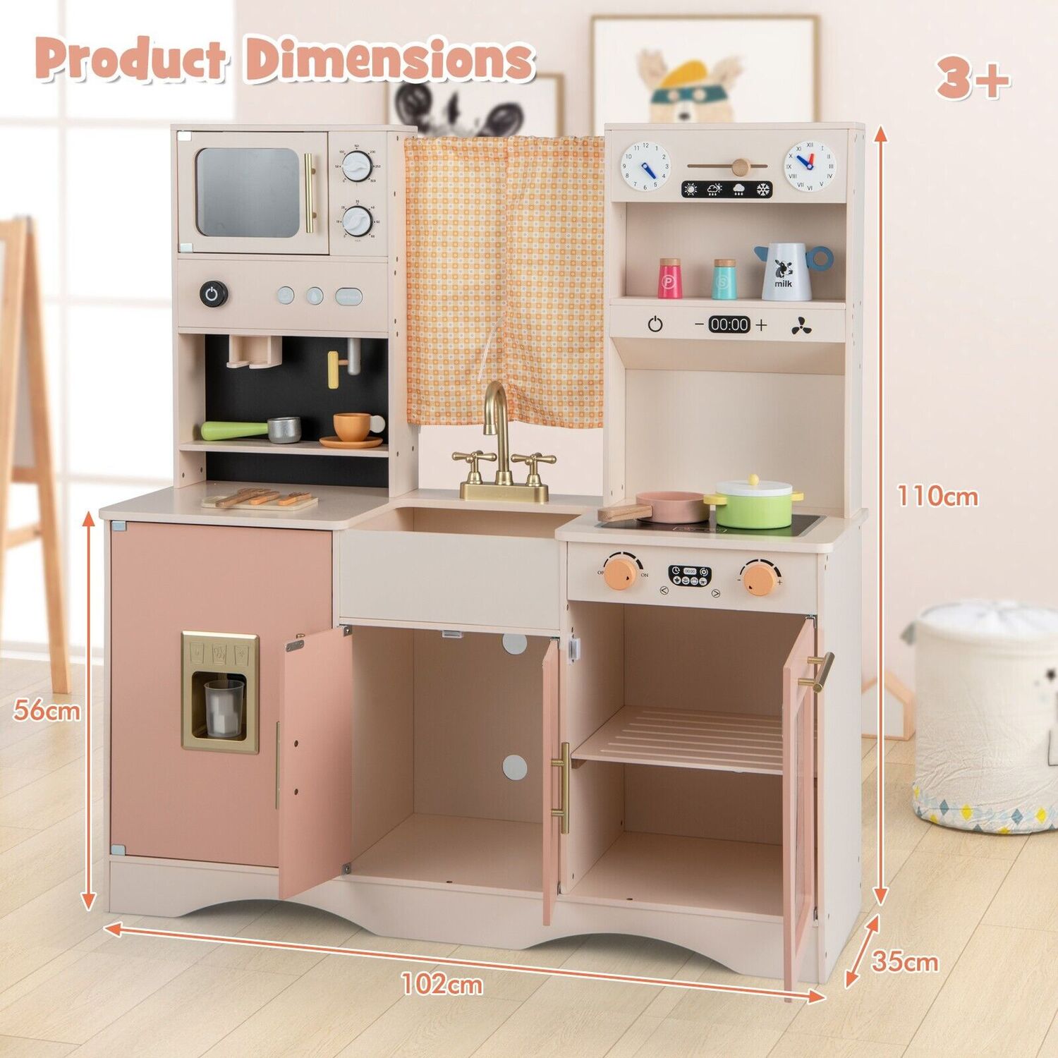 Kids Kitchen Playset Children Pretend Play Kitchen