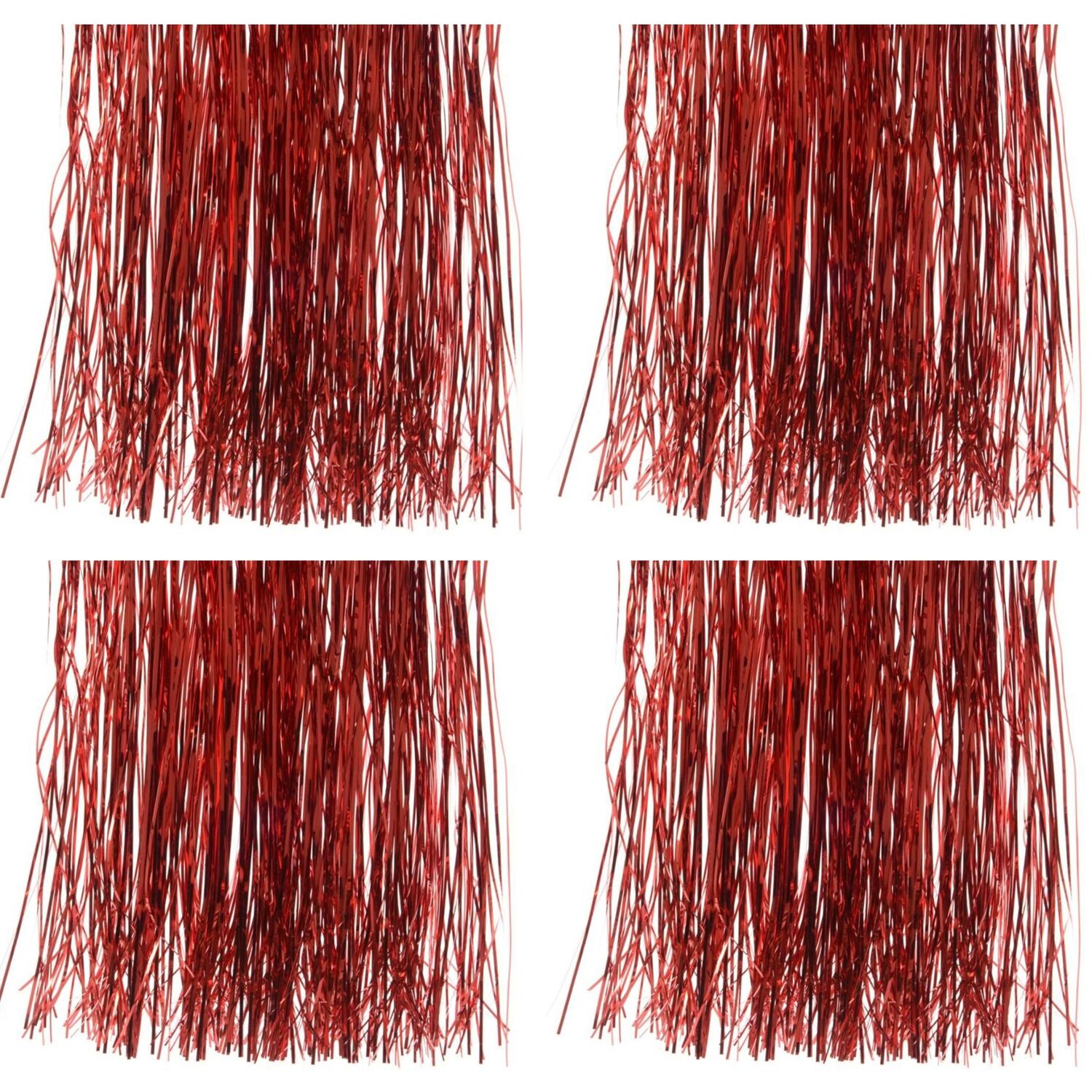 Red Lametta Foil Tinsel Garland Strands Christmas Tree 50cm x 40cm