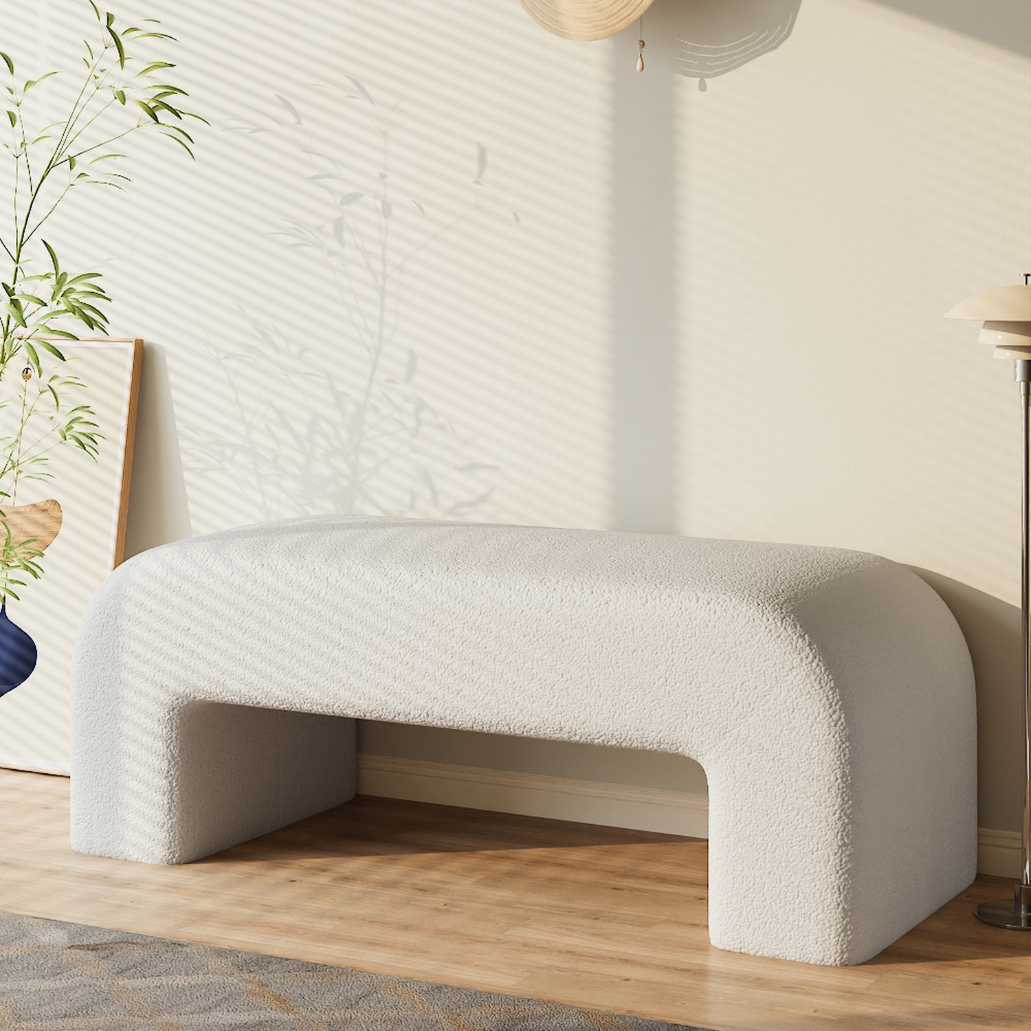 Arch-Shaped Upholstered Indoor Bench