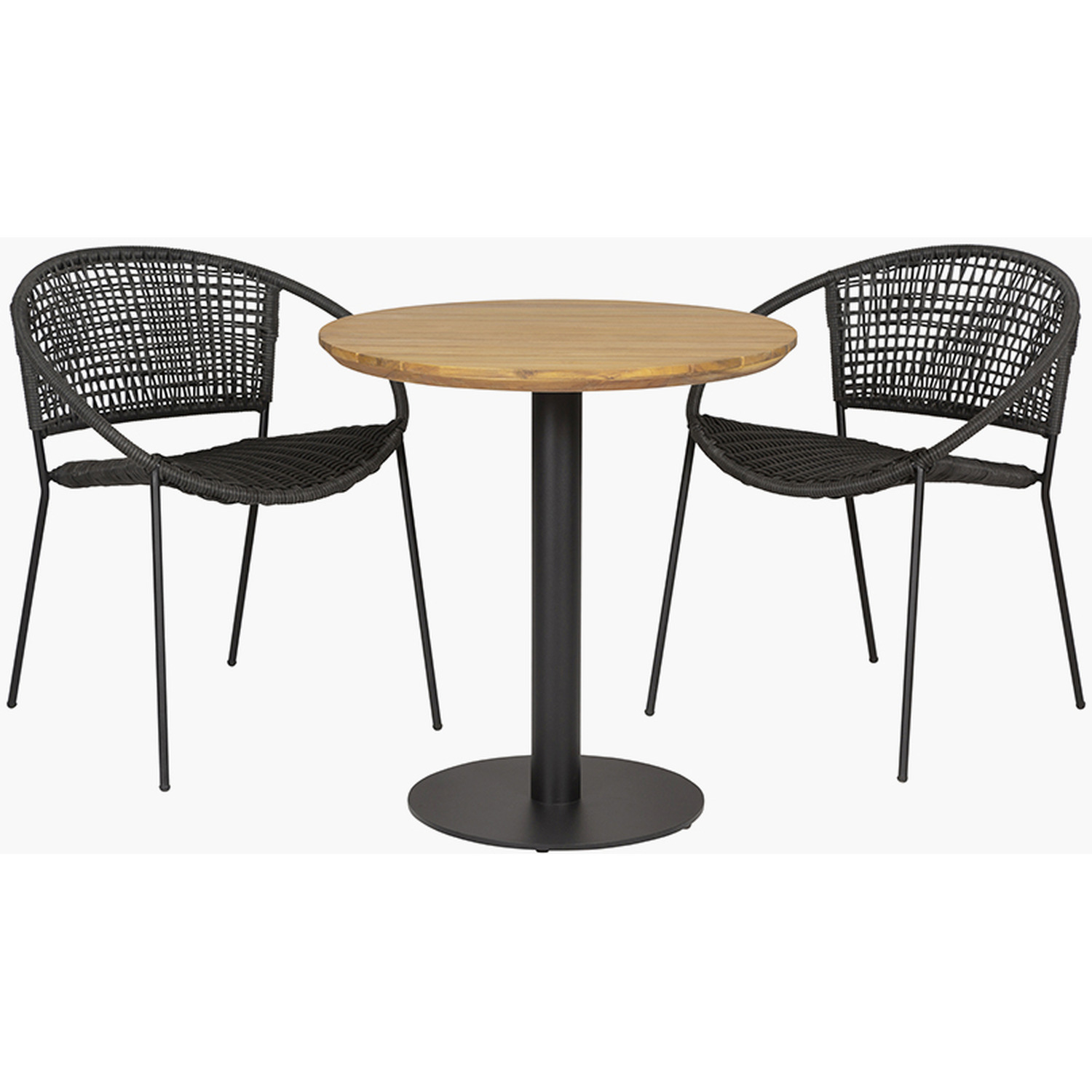 Outdoor Bistro Set Steel and Rope