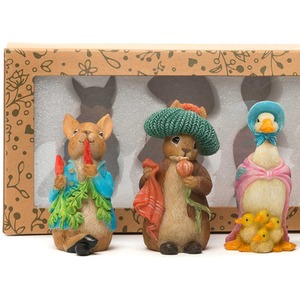 Beatrix Potter Set of 5 Cane Toppers, Peter Rabbit Friends