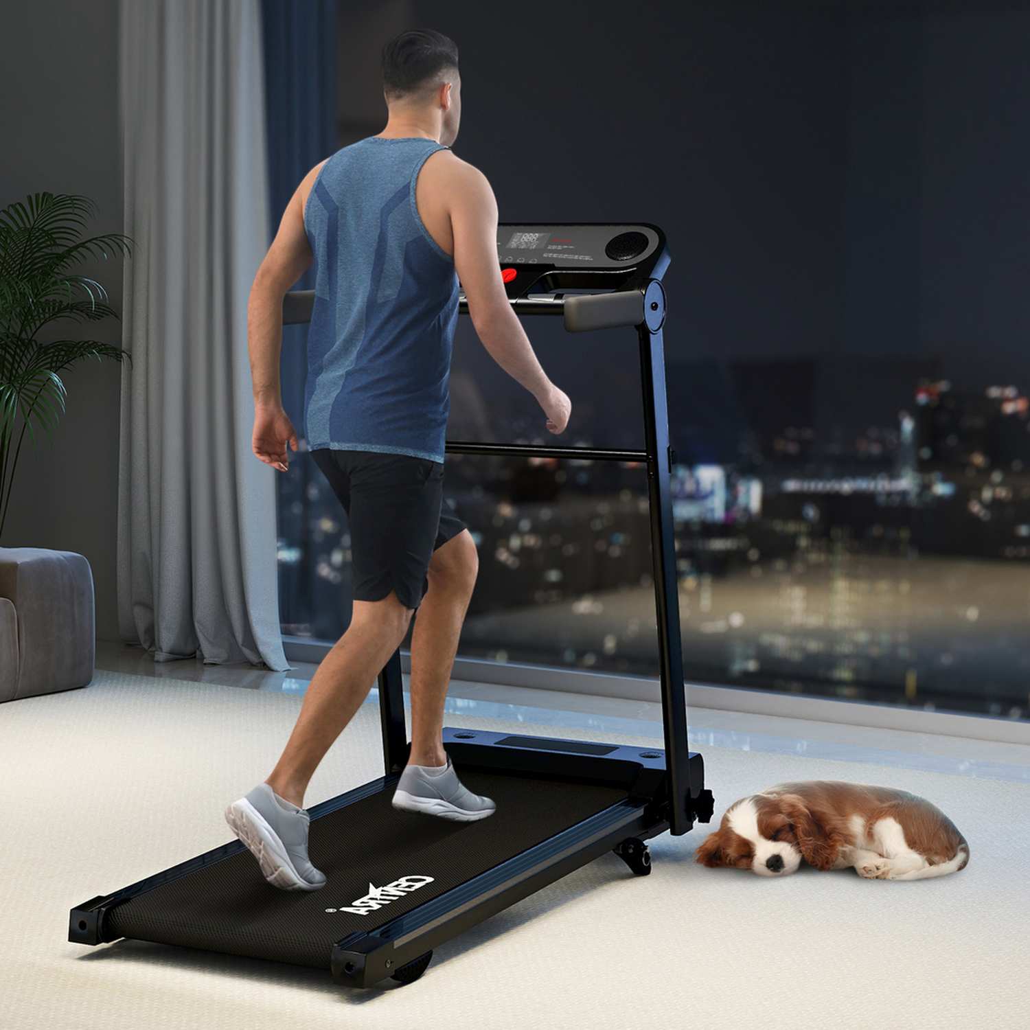 Bluetooth Folding Treadmill with LED Display