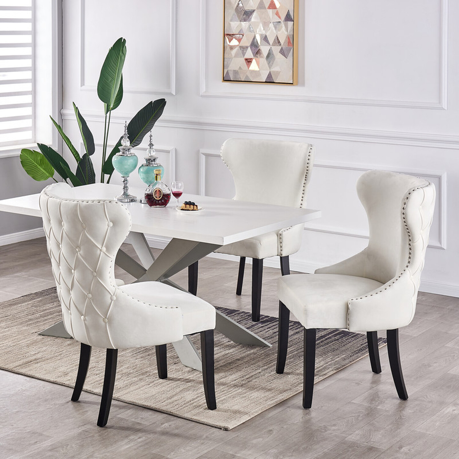 Mayfair Duke LUX Dining Set Includes a Modern Table and Chairs Set of 4