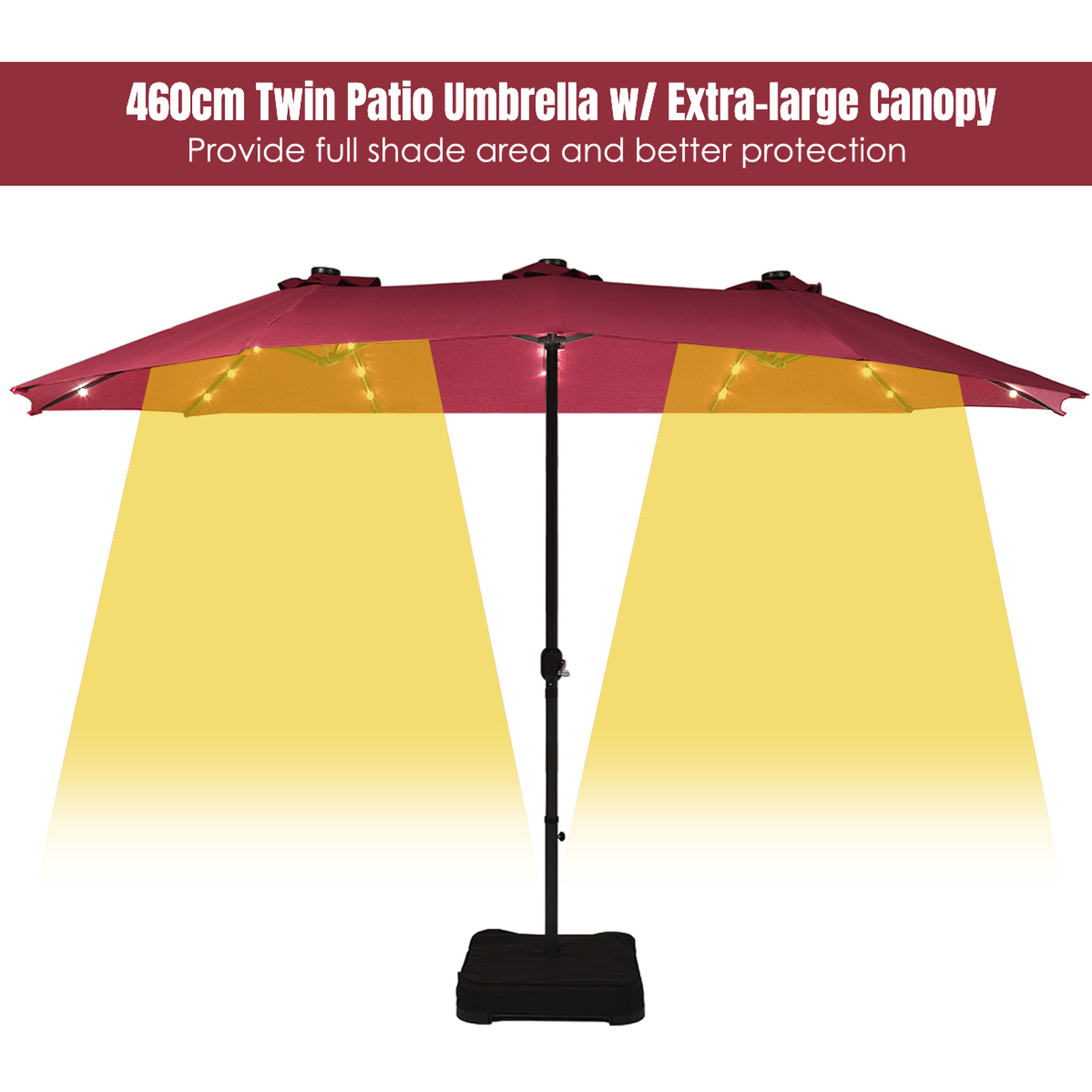 Solar LED Double-Sided Umbrella