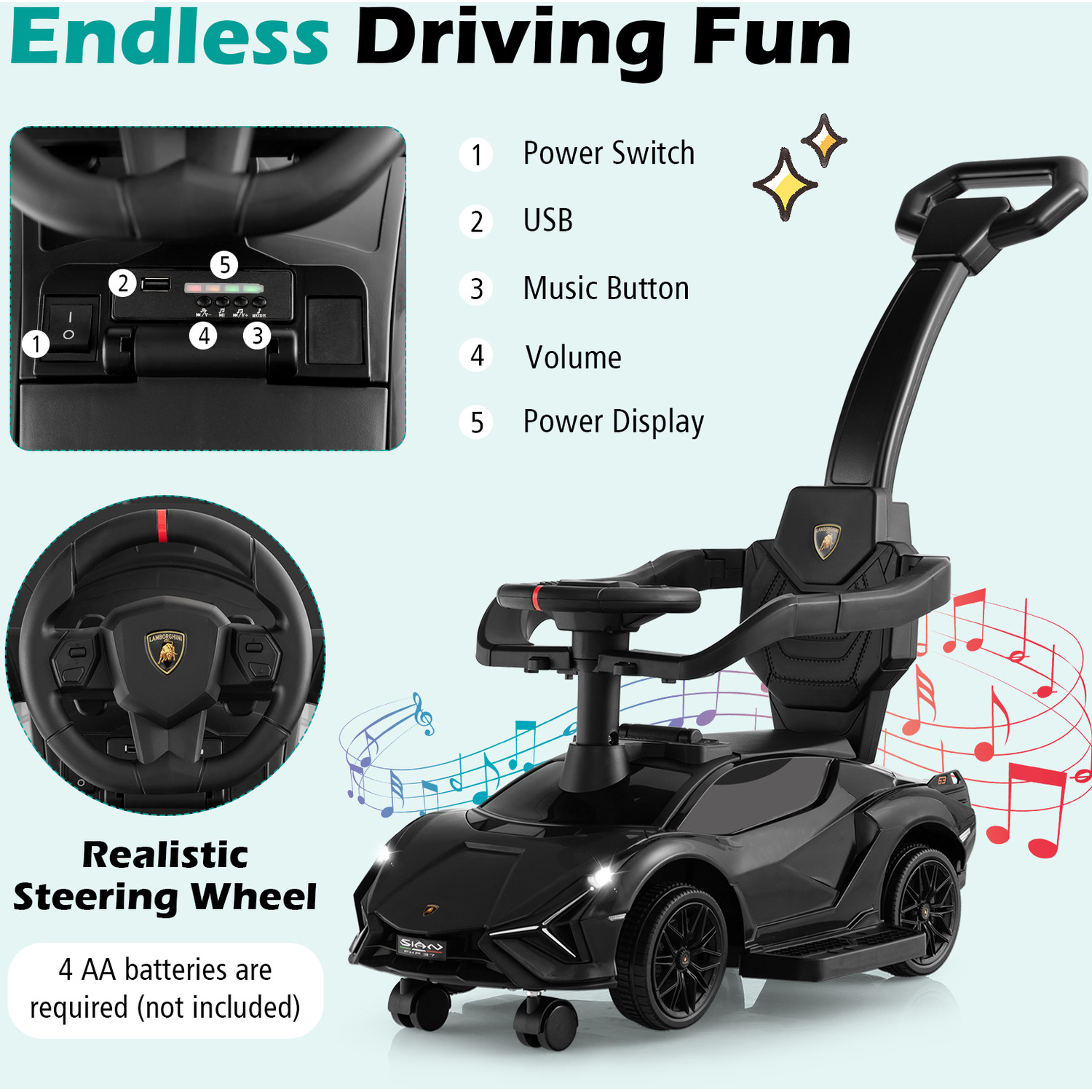 3-In-1 Ride on Push Car