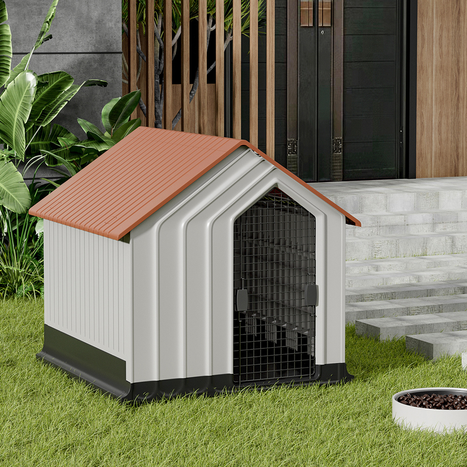 Waterproof Plastic Pet House with Roof Dog Kennel
