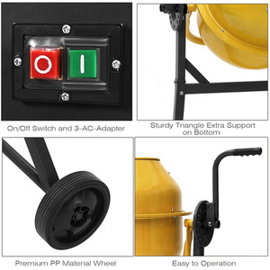 Electric Portable Cement Concrete Mixer with Wheels