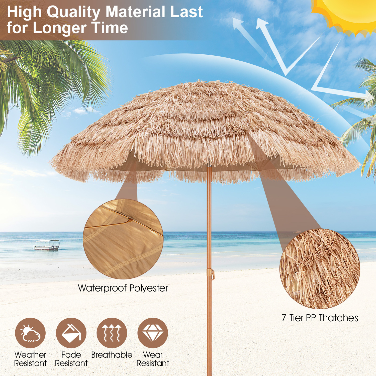 Thatched Tiki Patio Parasol