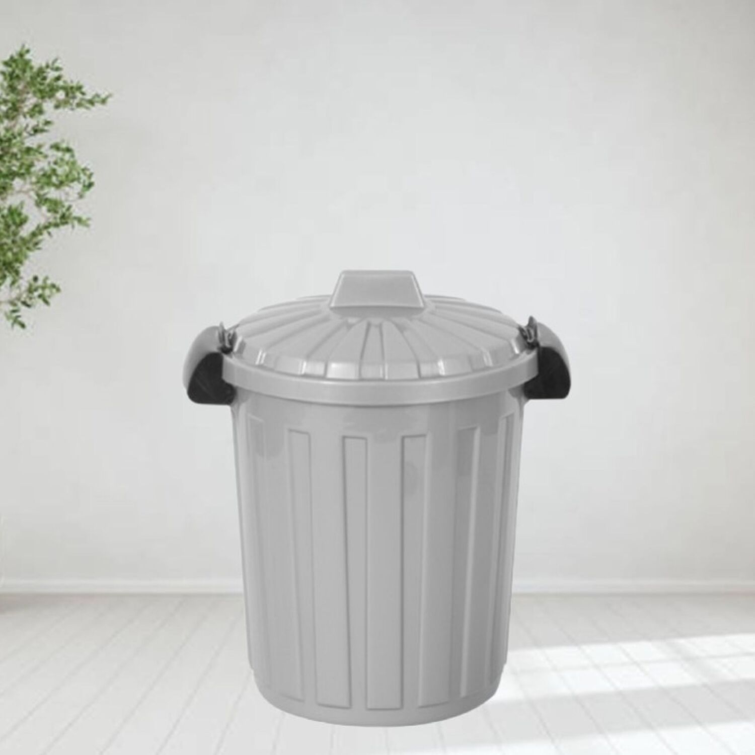 Silver Clip Top Storage Bin 25L Medium Waste Paper Bin Toy Storage Pet ...