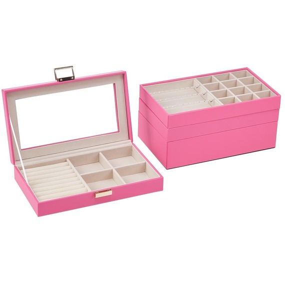 Multi-Compartment Jewellery Box with Transparent Lid