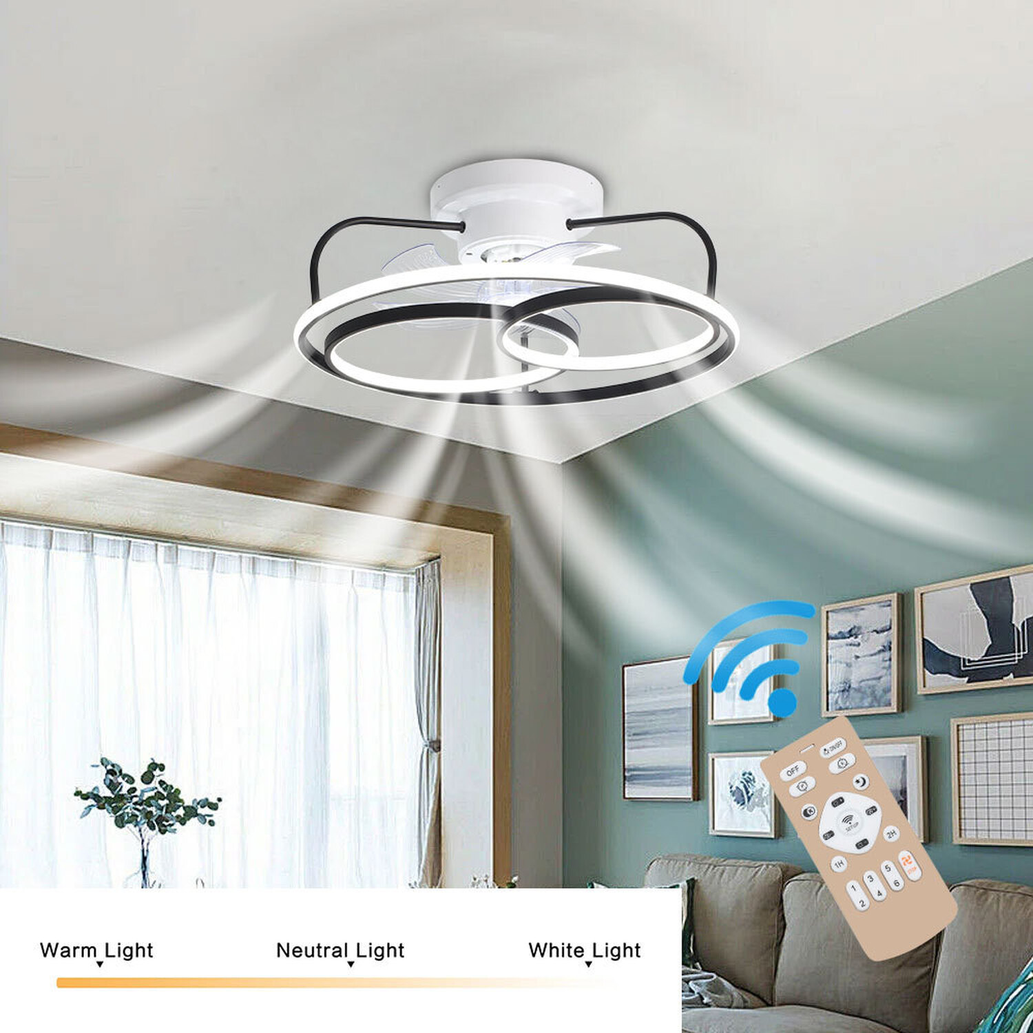 LED 3 Round Ceiling Fan Light