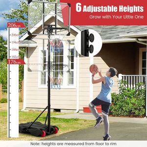 8FT Portable Basketball Hoop and Stand