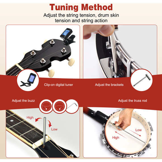 5-String Banjo Open Closed Back Banjos Kit