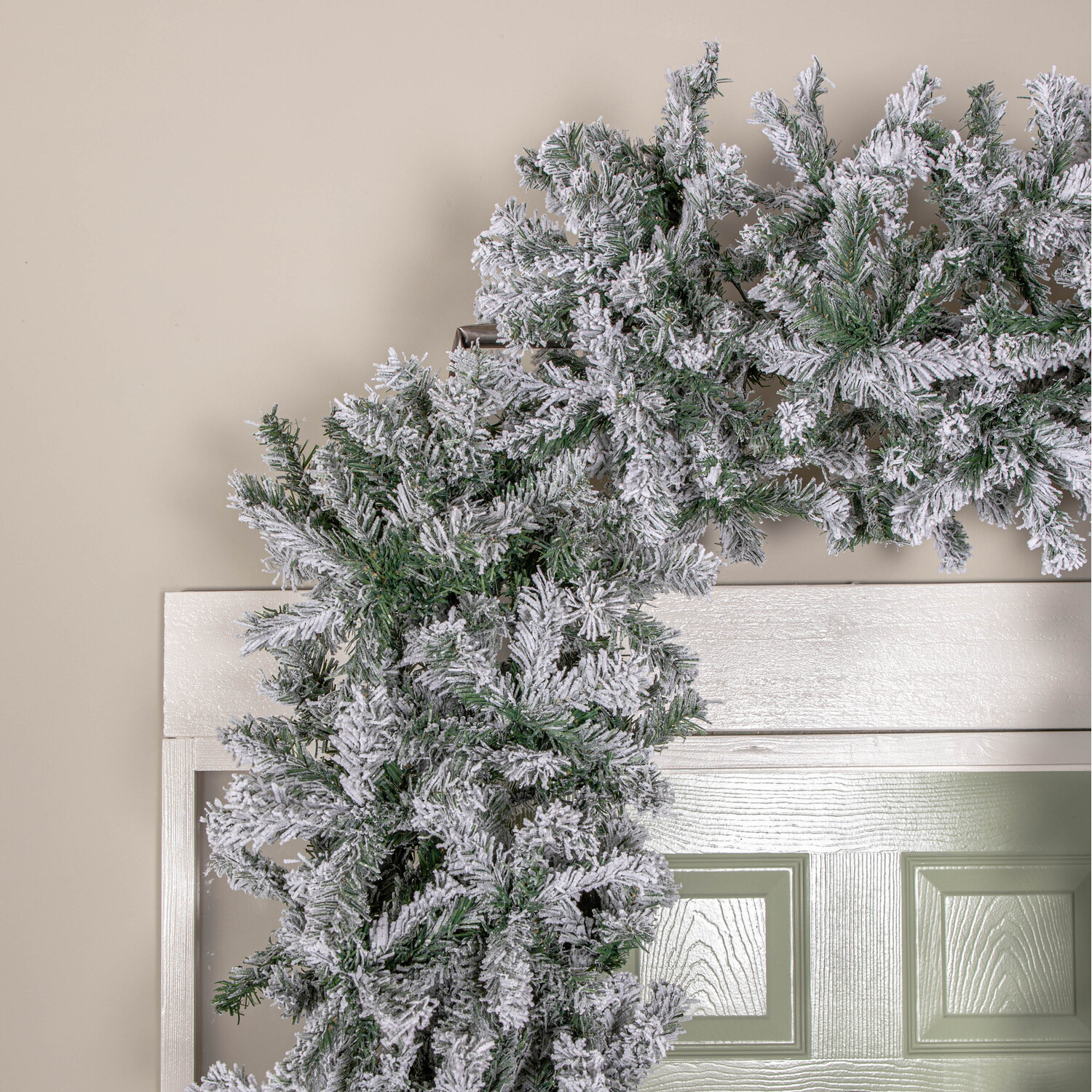 Slimline Single Door Snow Flocked Christmas Tree Arch
