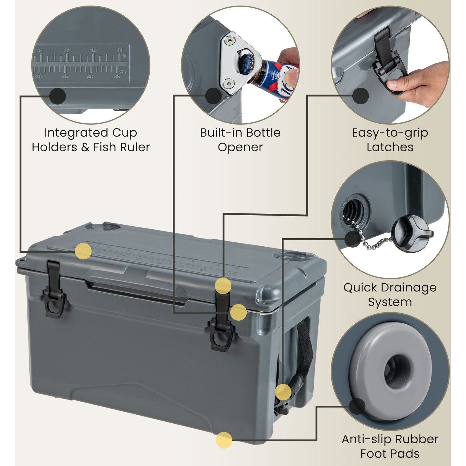 28L Rotomolded Cooler Insulated Portable Ice Chest