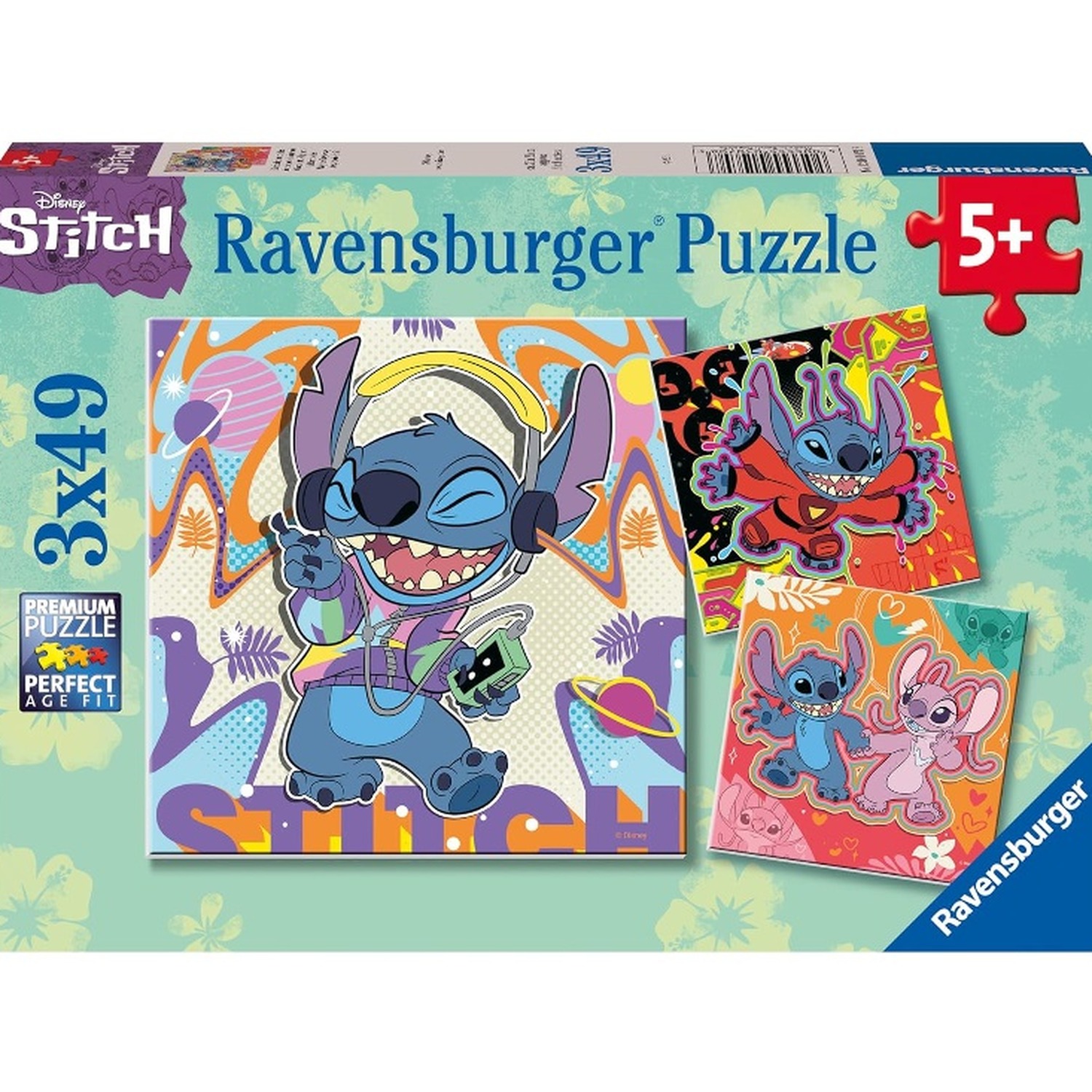 Set of 3 49-Piece Disney Stitch Jigsaw Puzzle