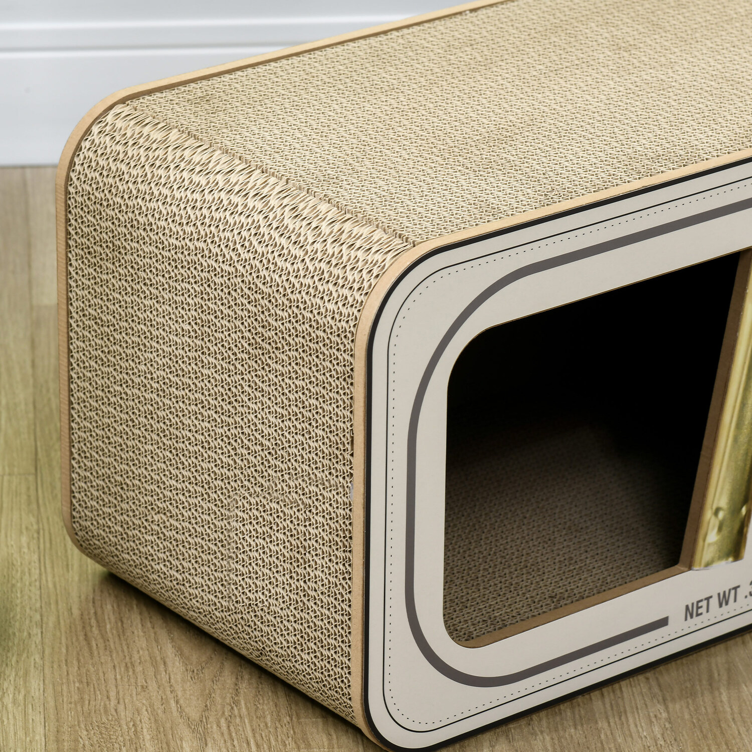 PawHut 2 in 1 Cardboard Cat House with Catnip