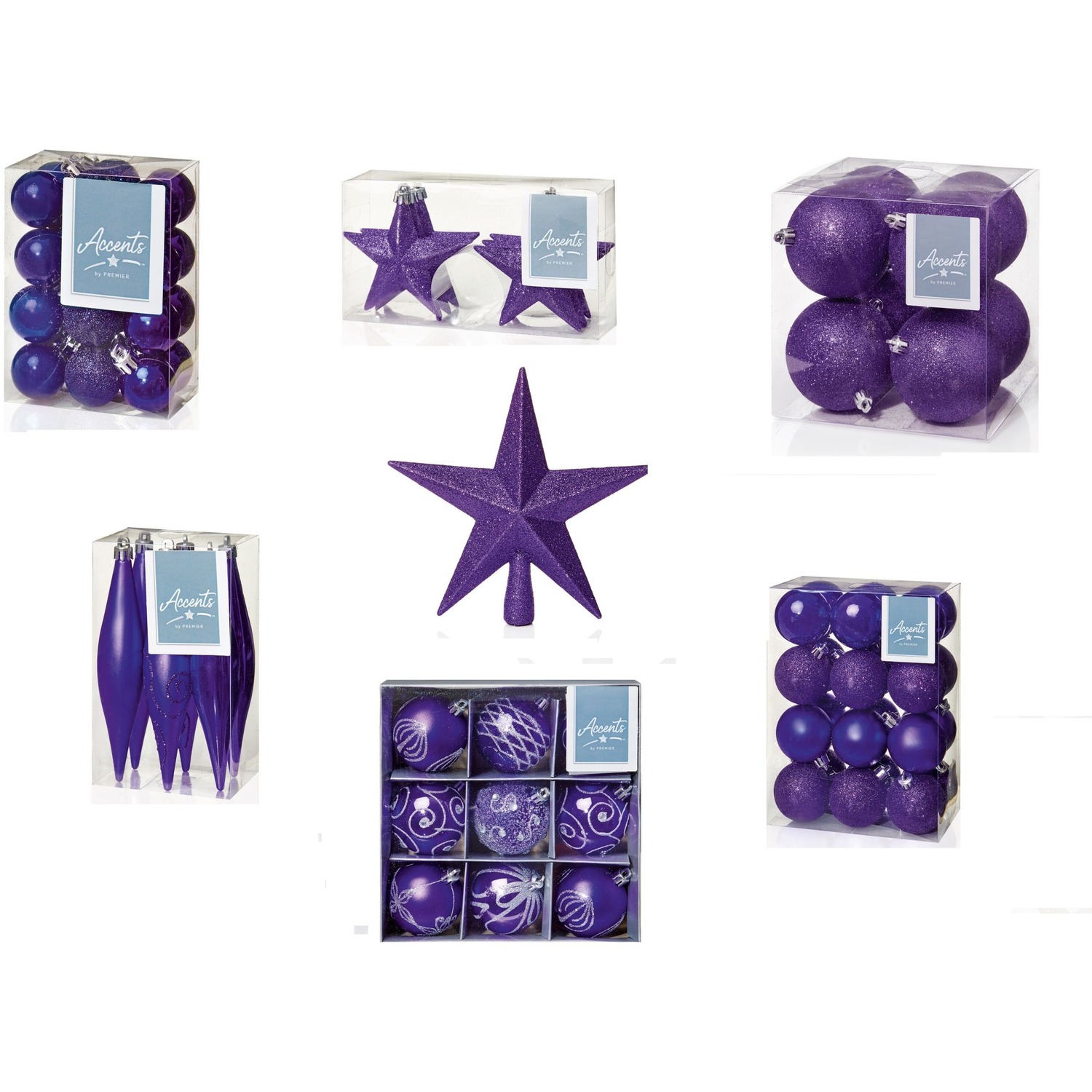 Purple Tree Star Christmas Tree Topper