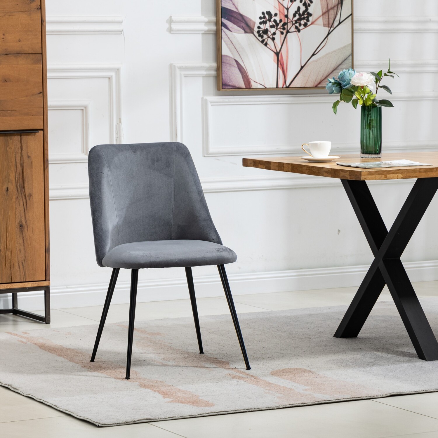 Set of 2 Morandi Velvet Dining Chairs