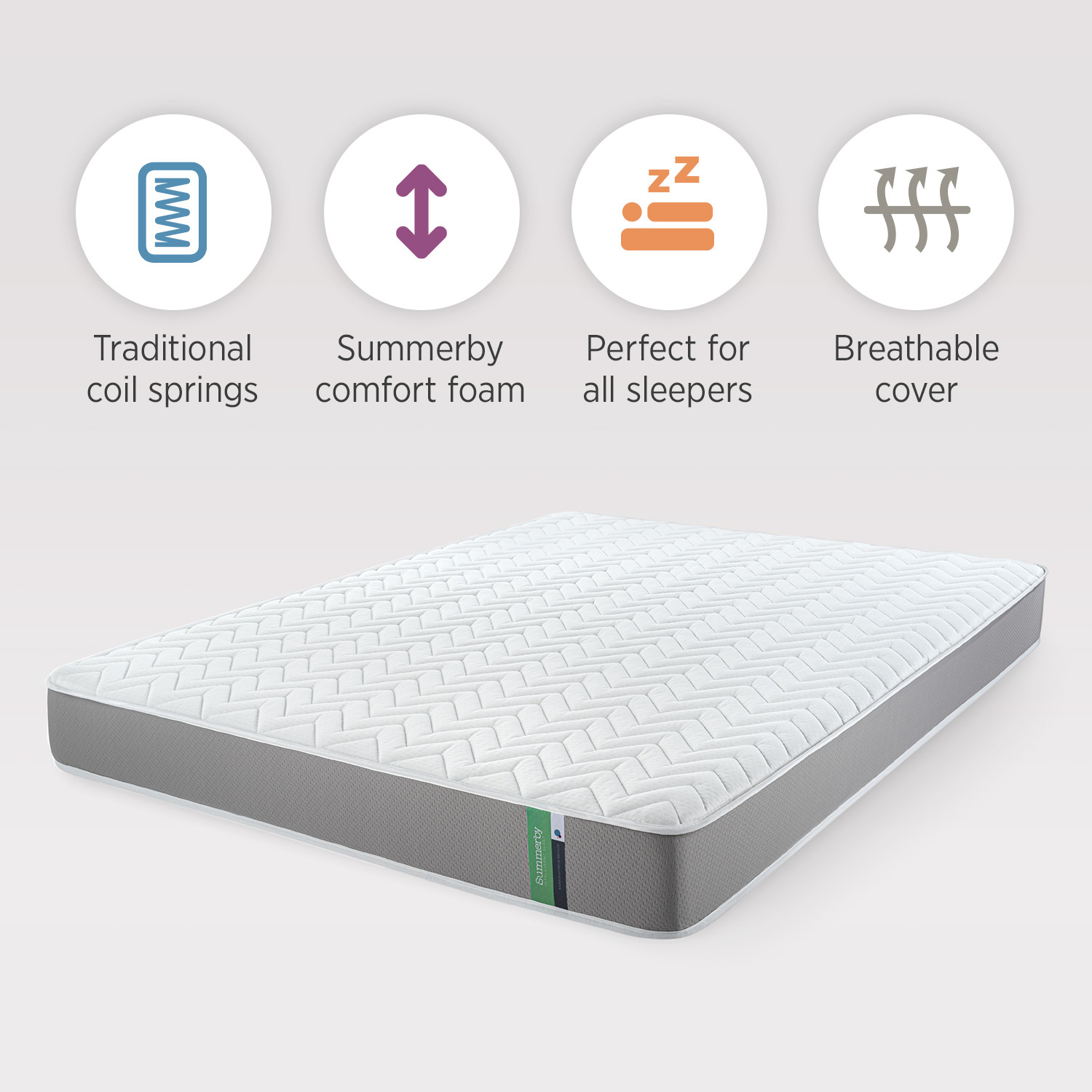 Summerby Sleep No. 8 Coil Spring and Comfort Foam Hybrid Mattress