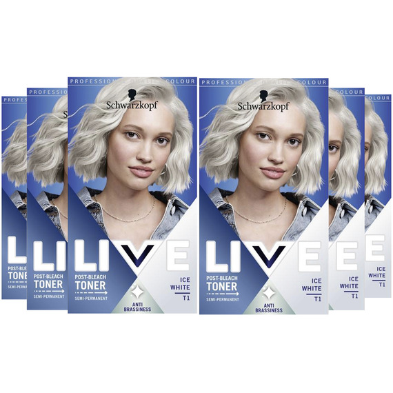 Schwarzkopf Live Post Bleach Toner Semi-Permanent Blonde Hair Dye Ice ...
