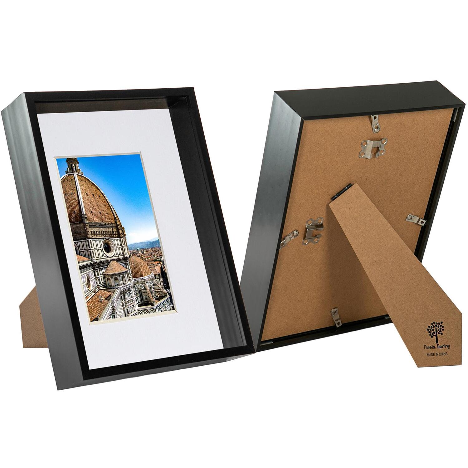 3D Deep Box Photo Frame with A5 Mount - A4 (8" x 12") - Pack of 2