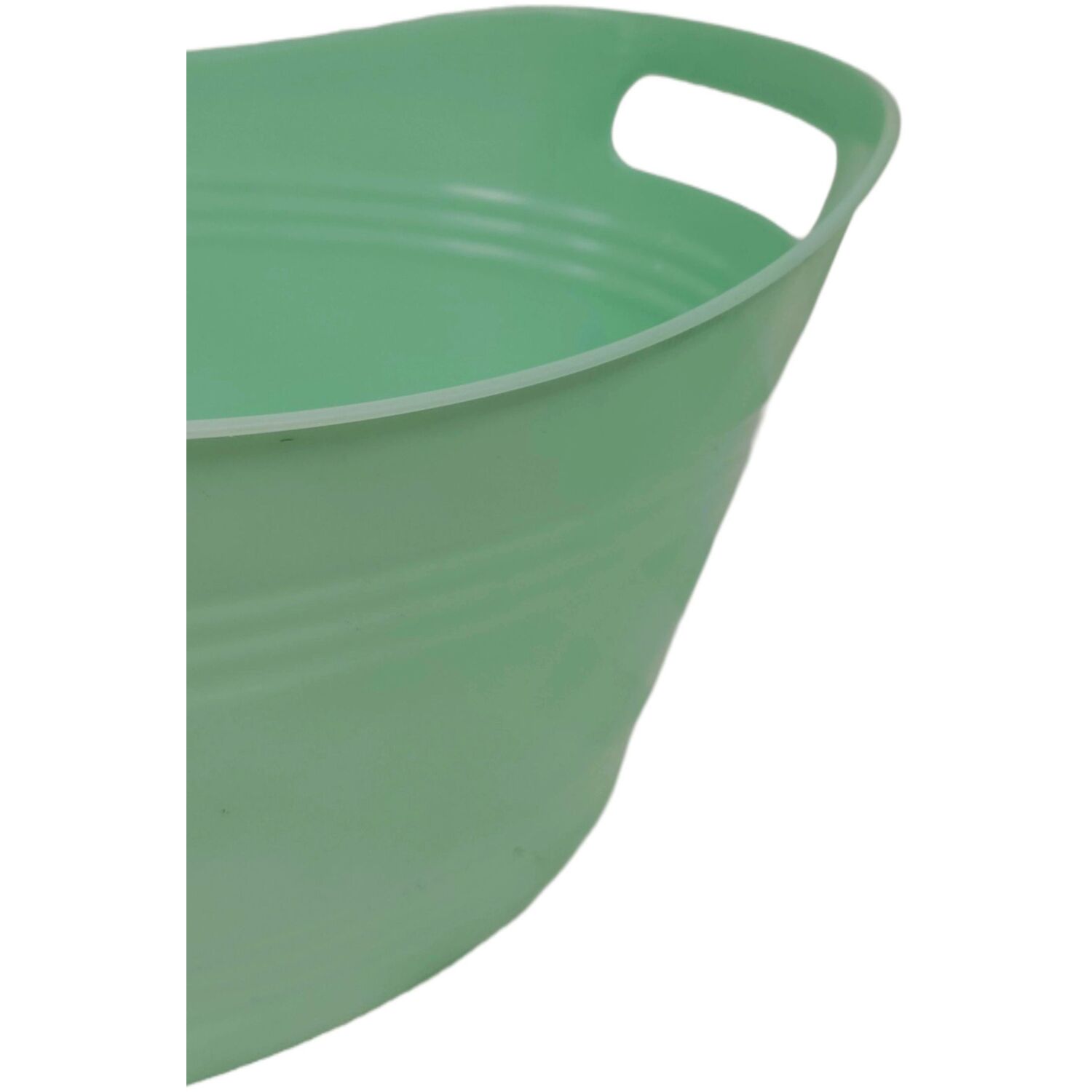 Small Green Plastic Ice Bucket With Handles Drink Cooler Tub Party