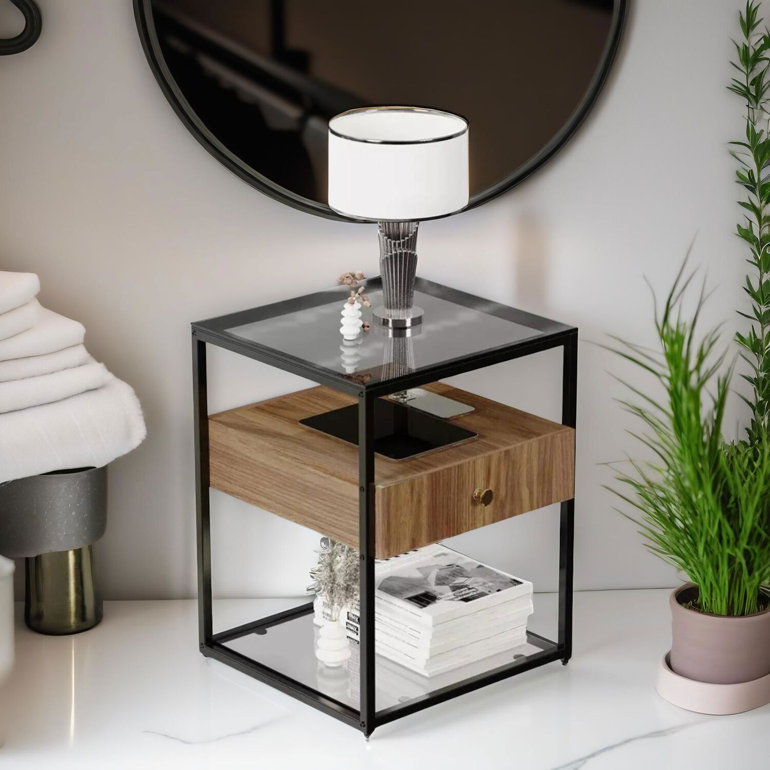 Industrial Console Table With Thick Table Top Rustic