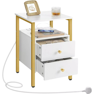 2 Drawer Smart Bedside Table With Power