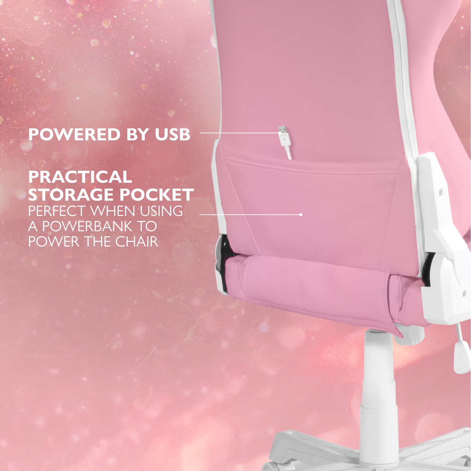 Deltaco Gaming WCH90 Pink Line RGB Gaming Chair