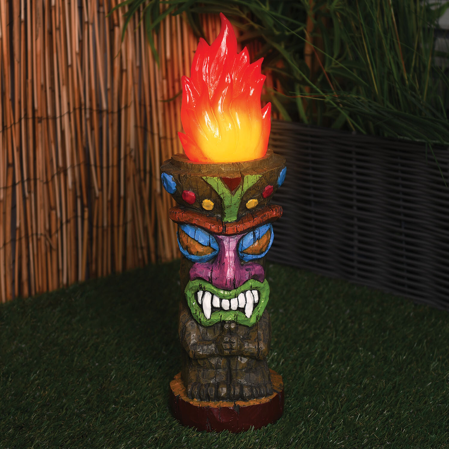 Flaming Tiki Statue