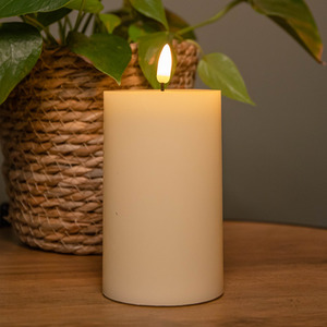 Cream Wax Melted Pool Effect Candle with Timer Function