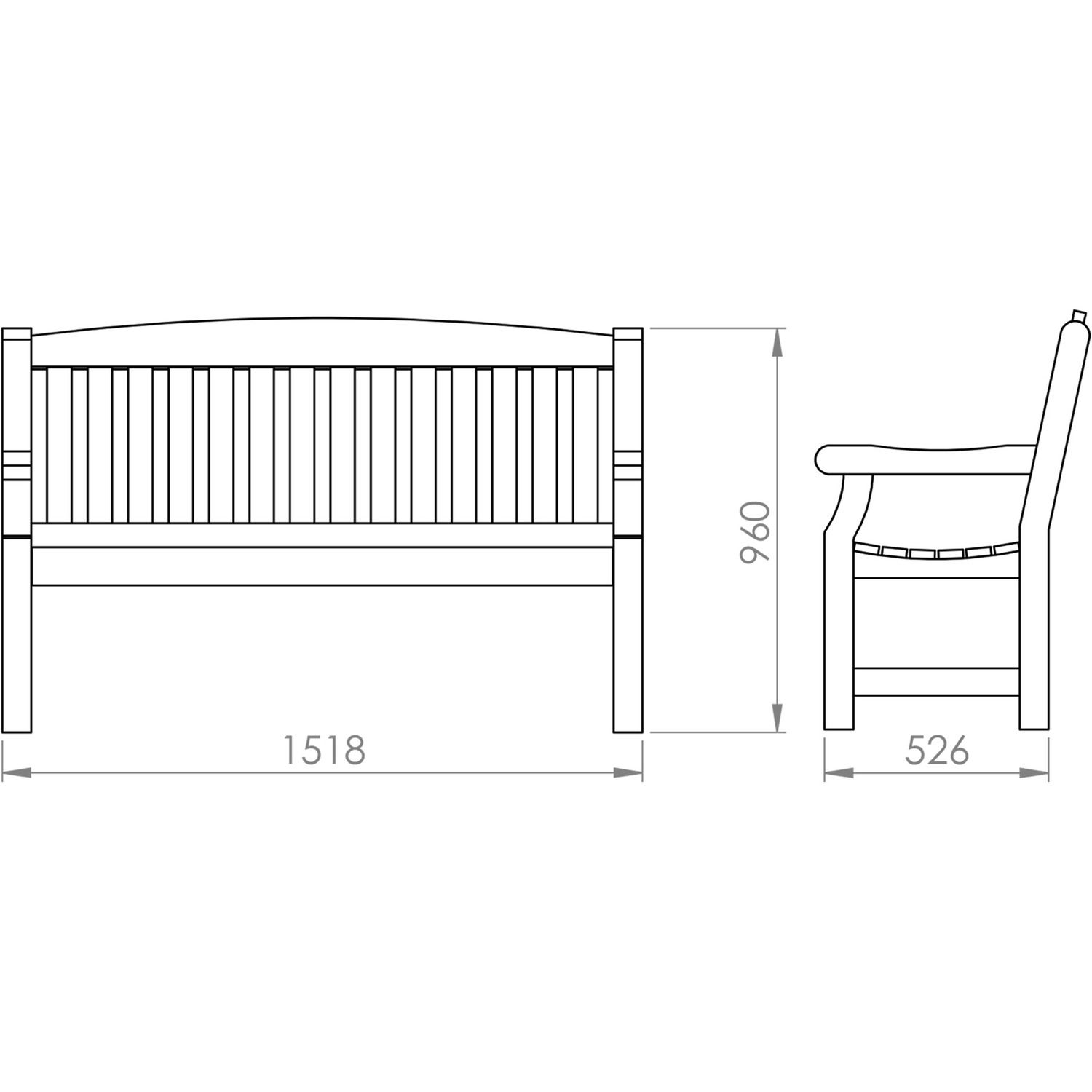 Carlton 2 Seater 4ft Bench Pressure Treated