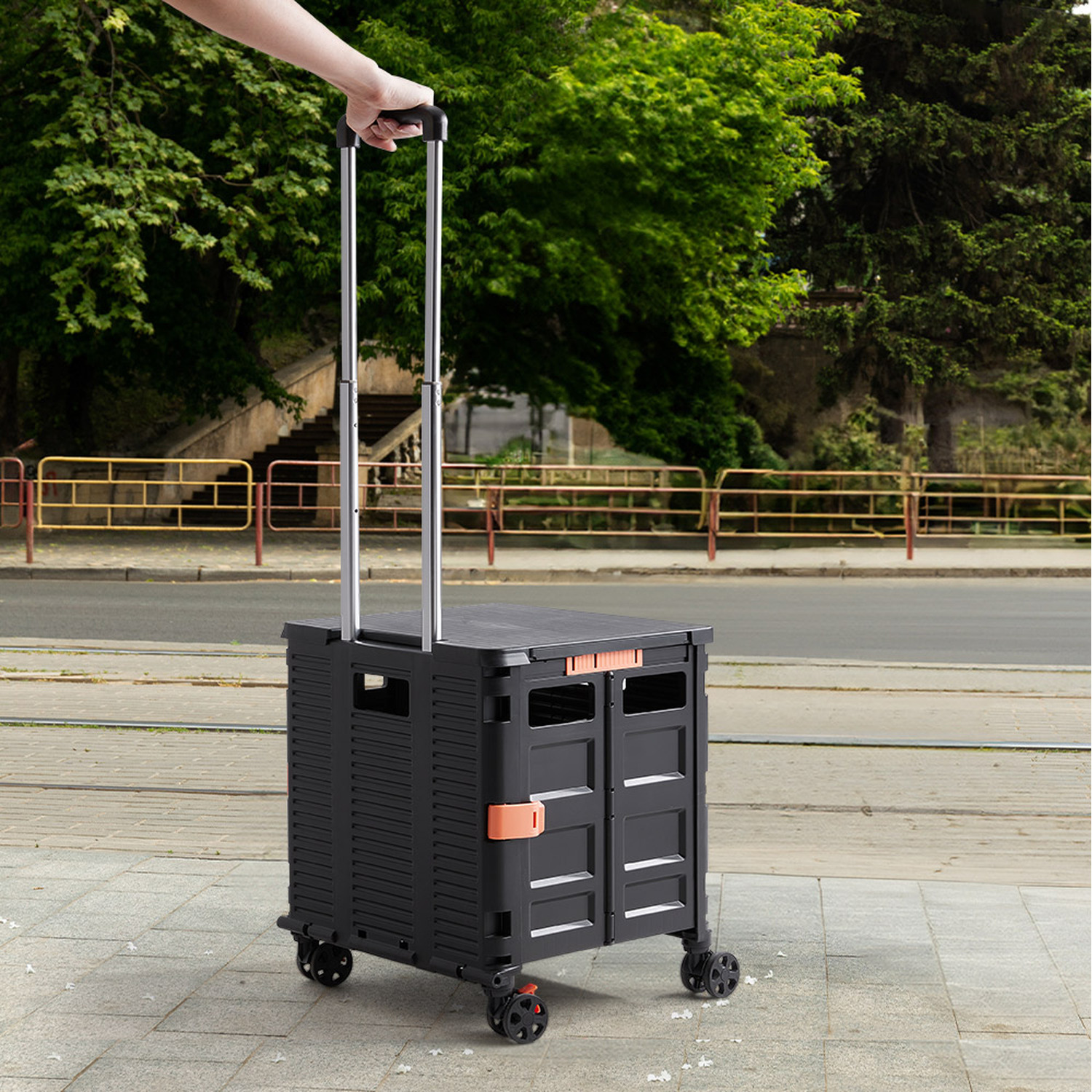 Folding Trolley with Magnetic Lid